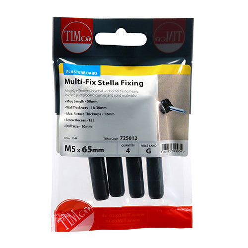 Stella Fixings TX Pan - Black M5 x 65 – Simplefix